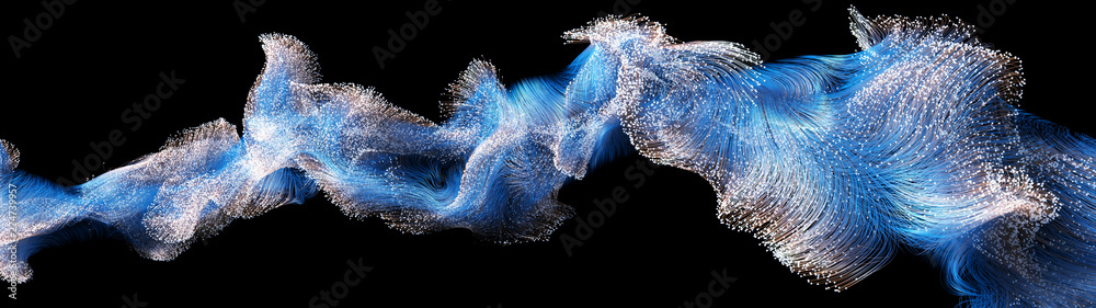 Particle trail background. Magic sparkle trail effect. Shimmering waves ...