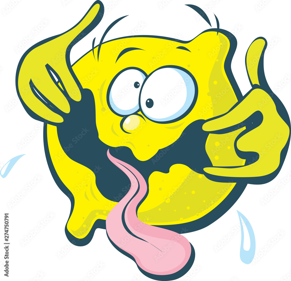 Sour Lemon Cartoon Funny Vector Illustration Stock Vector | Adobe Stock