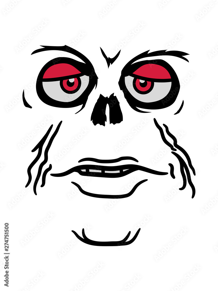 unglücklich gesicht mund traurige monster augen skelett zombie ...