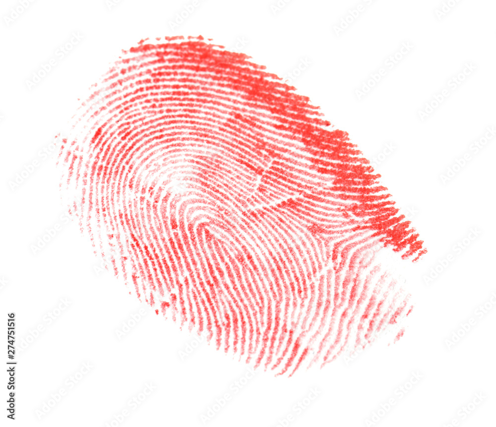 Fingerprint made with blood on white background, top view Stock Photo ...