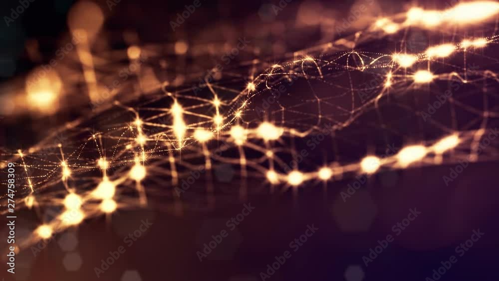 Microworld or nano technology golden background. Seamless looped ...