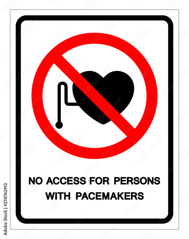 No Access For Persons With Pacemakers Symbol Sign, Vector Illustration ...