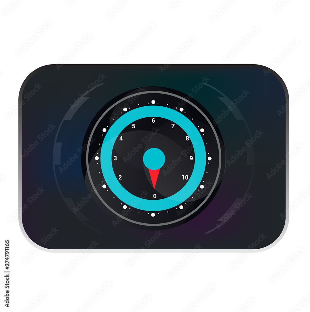 Speedometer vector car speed dashboard panel and speed-up power ...