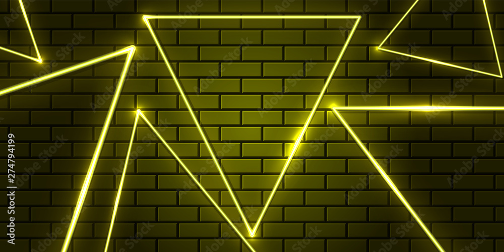abstract triangle yellow neon background Stock Vector | Adobe Stock