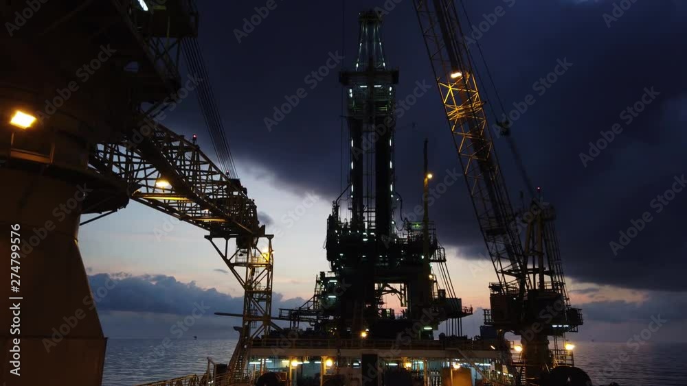 Tender Drilling Oil Rig (Barge Oil Rig) on The Production Platform at ...