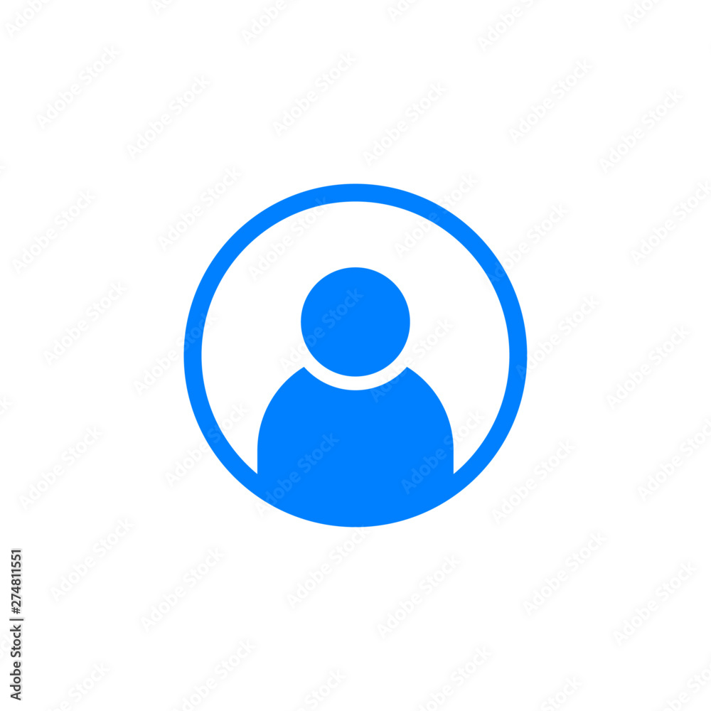 Round contact icon in flat design isolated on white background. Stock ...