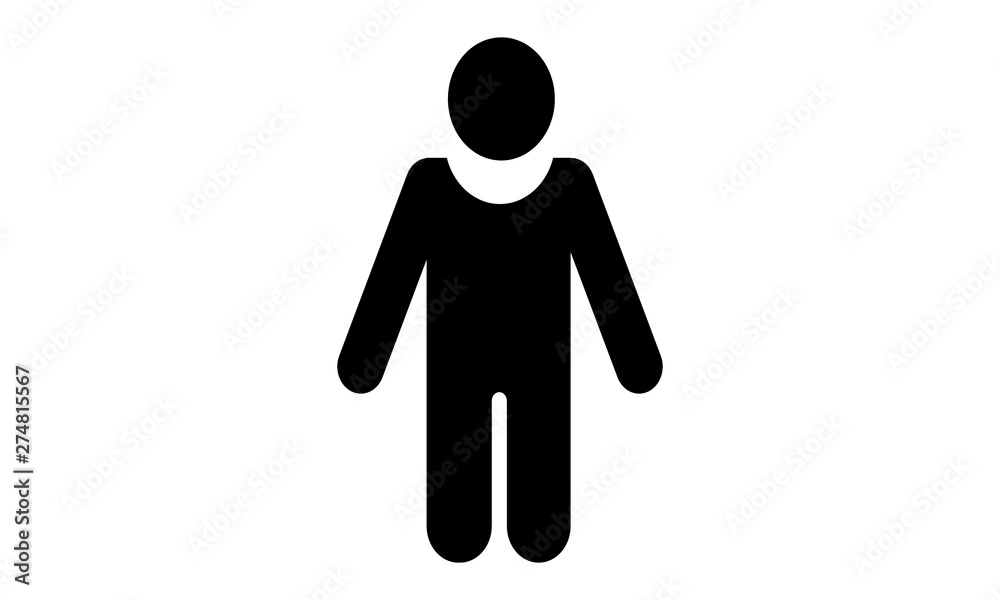 Simple black single man icon symbol stick figure vector image Stock ...