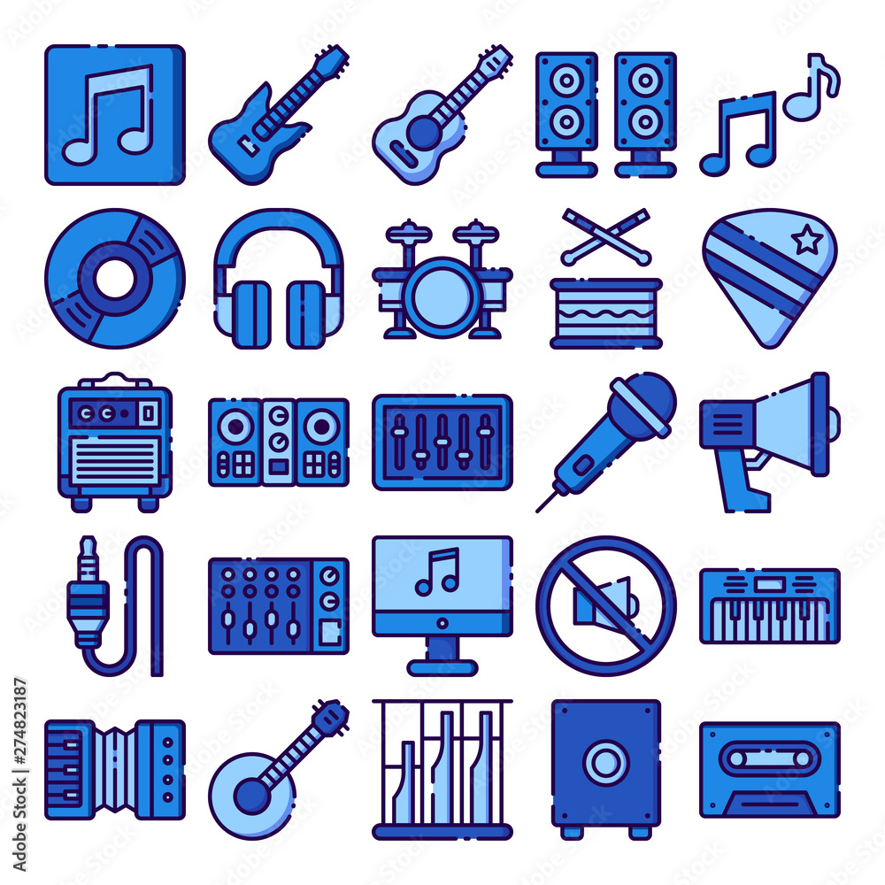 Music icons pack Stock Vector | Adobe Stock