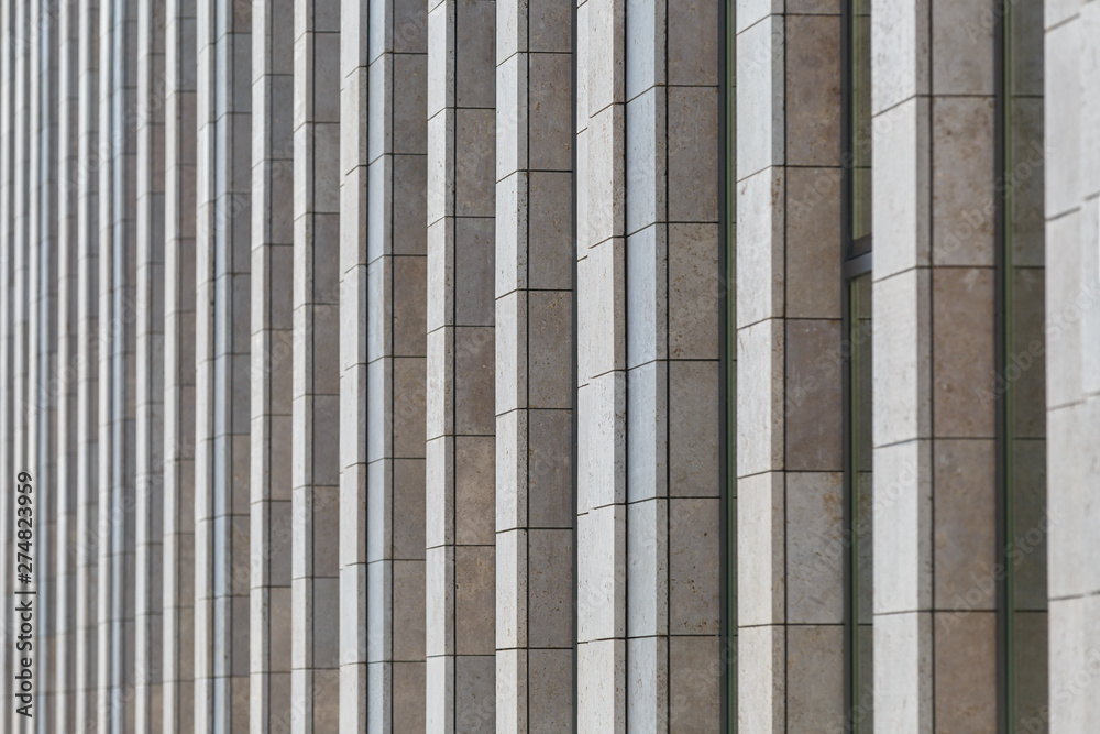 Vertical architecture elements of a modern building as background Stock ...