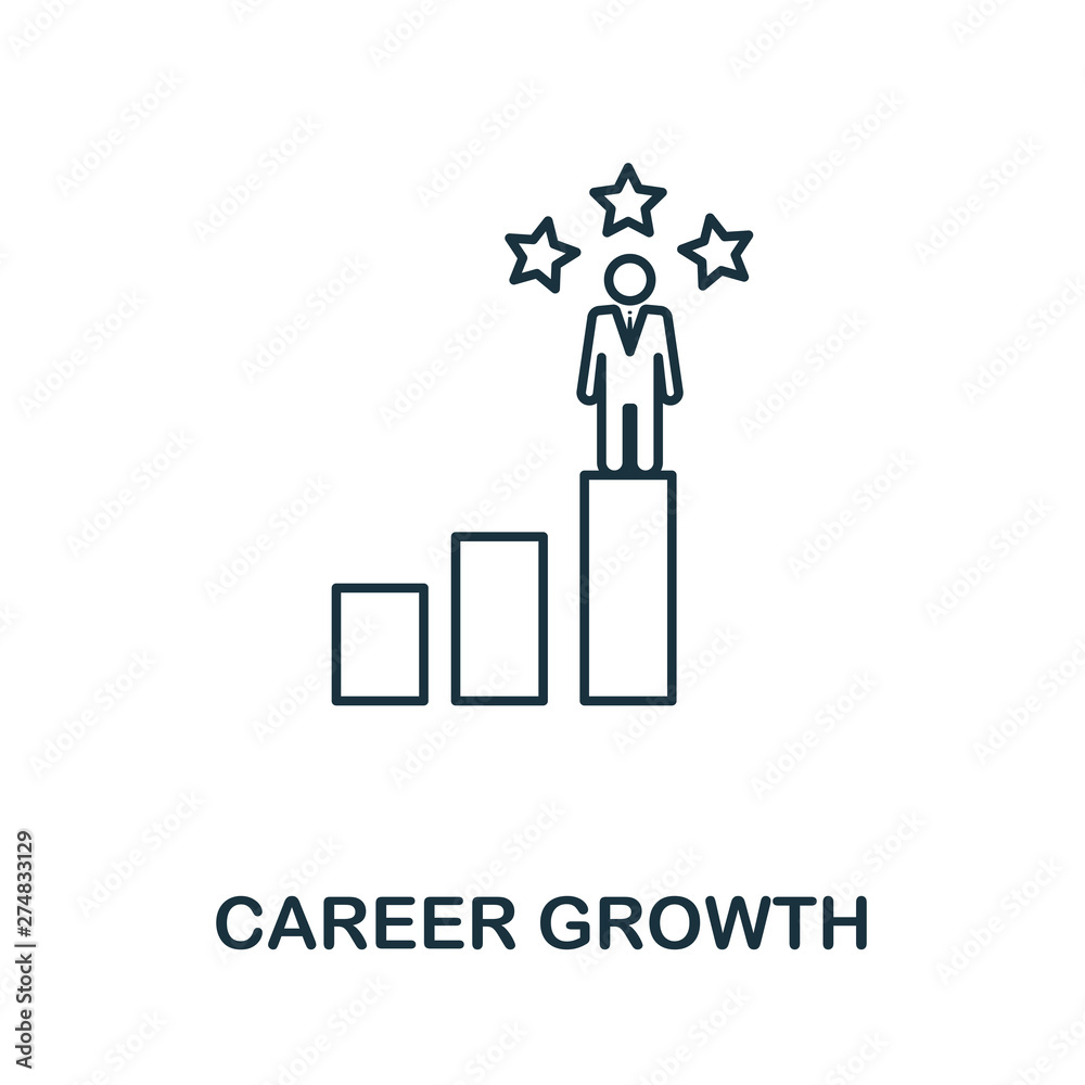 Career Growth vector icon symbol in outline style. Creative sign from ...