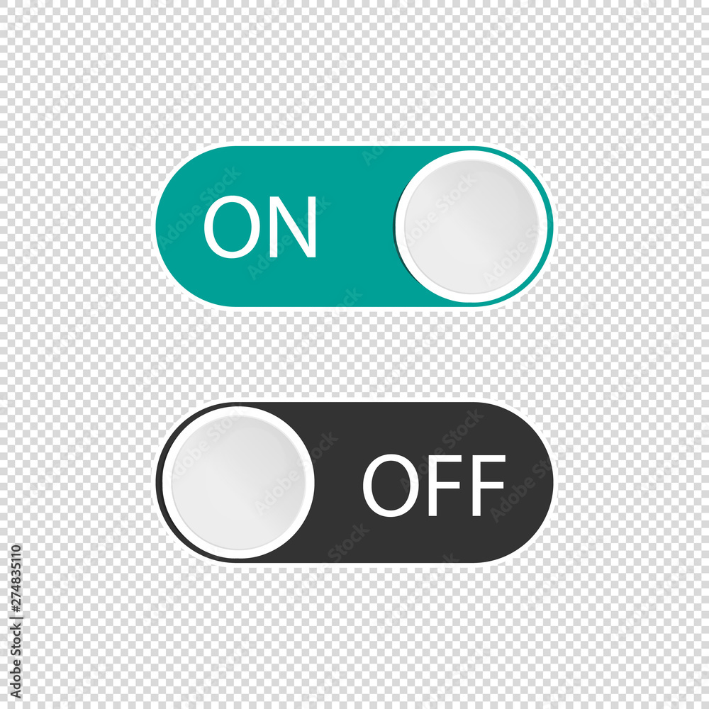 On Off Toggle Switch Buttons - Vector Illustration - Isolated On ...