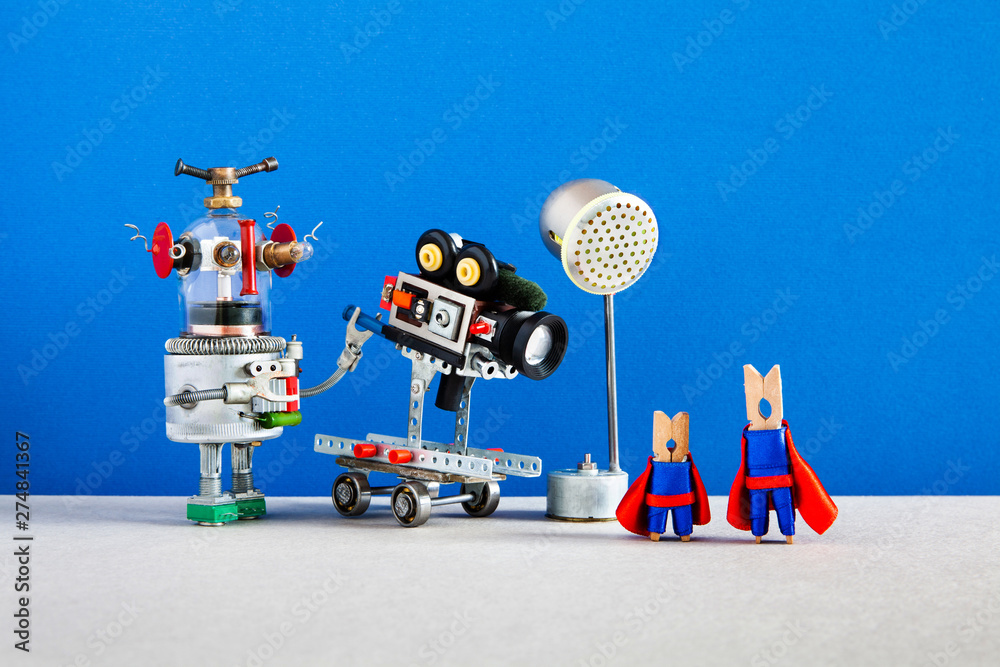 Super hero motion film behind the scenes. Popular blockbuster picture ...