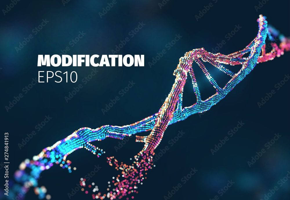 Biotechnology vector background. Genetic engineering. Dna modified ...
