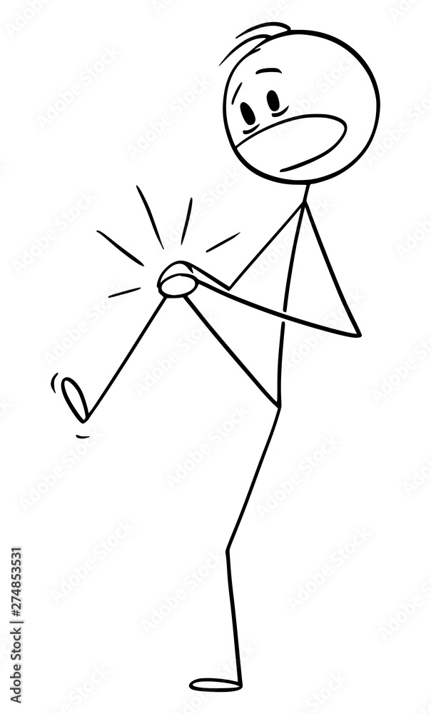 Vector cartoon stick figure drawing conceptual illustration of man ...