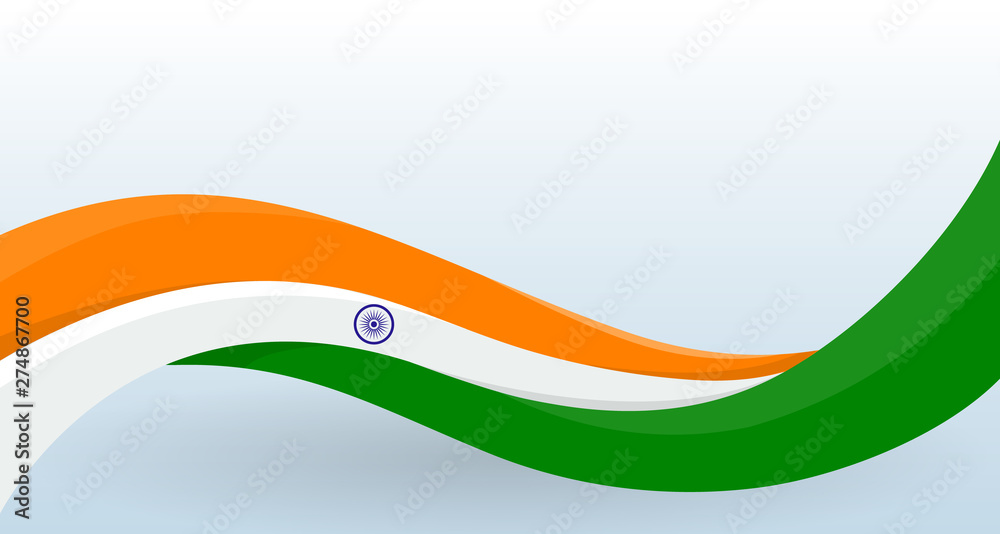 India National flag. Waving unusual shape. Design template for ...