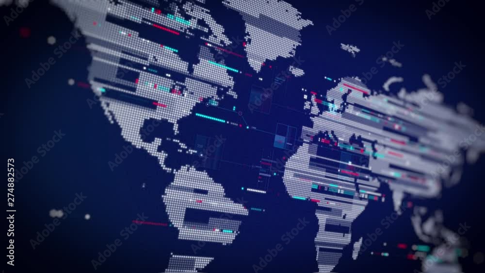 Stockvideon Global Blue World Map Loop. This animated World map with ...