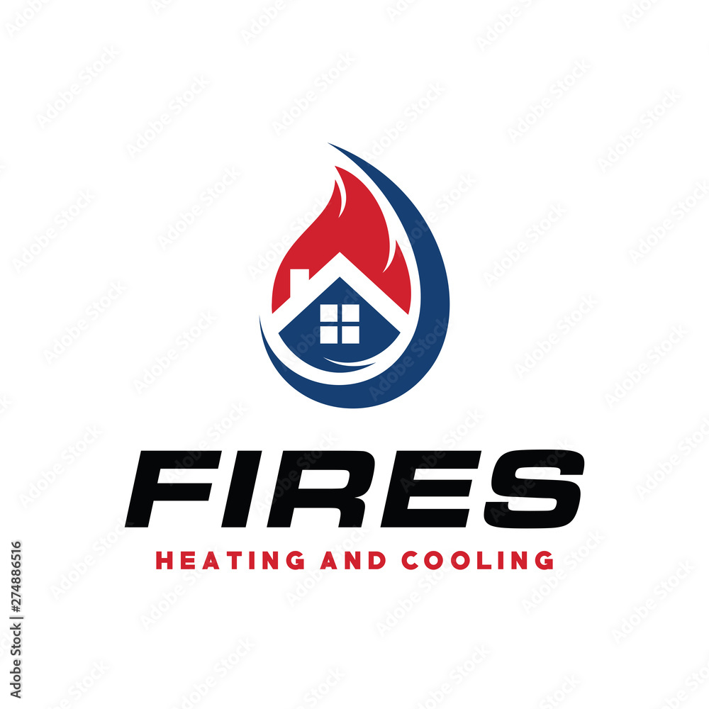 HVAC, Heating and cooling Logo Vector Stock Vector | Adobe Stock