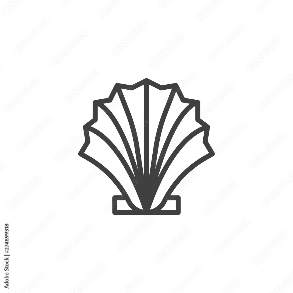 Seashell line icon. Sea shell linear style sign for mobile concept and ...