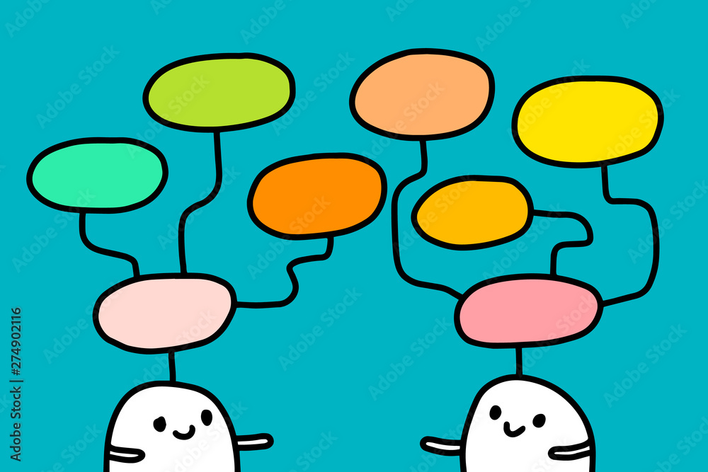 Mind map hand drawn vector illustration in cartoon style Stock Vector ...