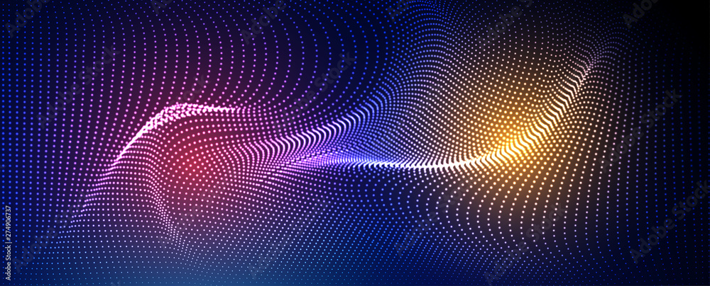 Abstract particle fractal background, hi-tech and big data background illustration Stock Vector ...