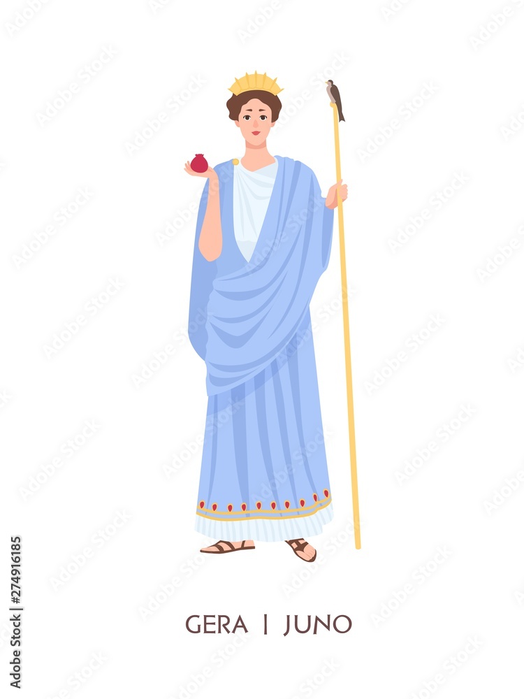 Hera or Juno - goddess of women, marriage, family and childbirth in ancient Greek and Roman ...