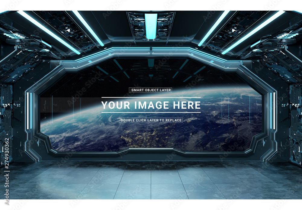 Spaceship Window Mockup Stock Template | Adobe Stock