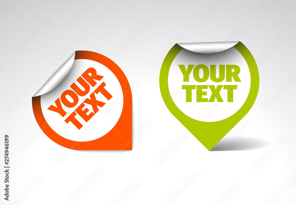 2 Round Pointer Stickers Layout Stock Template | Adobe Stock