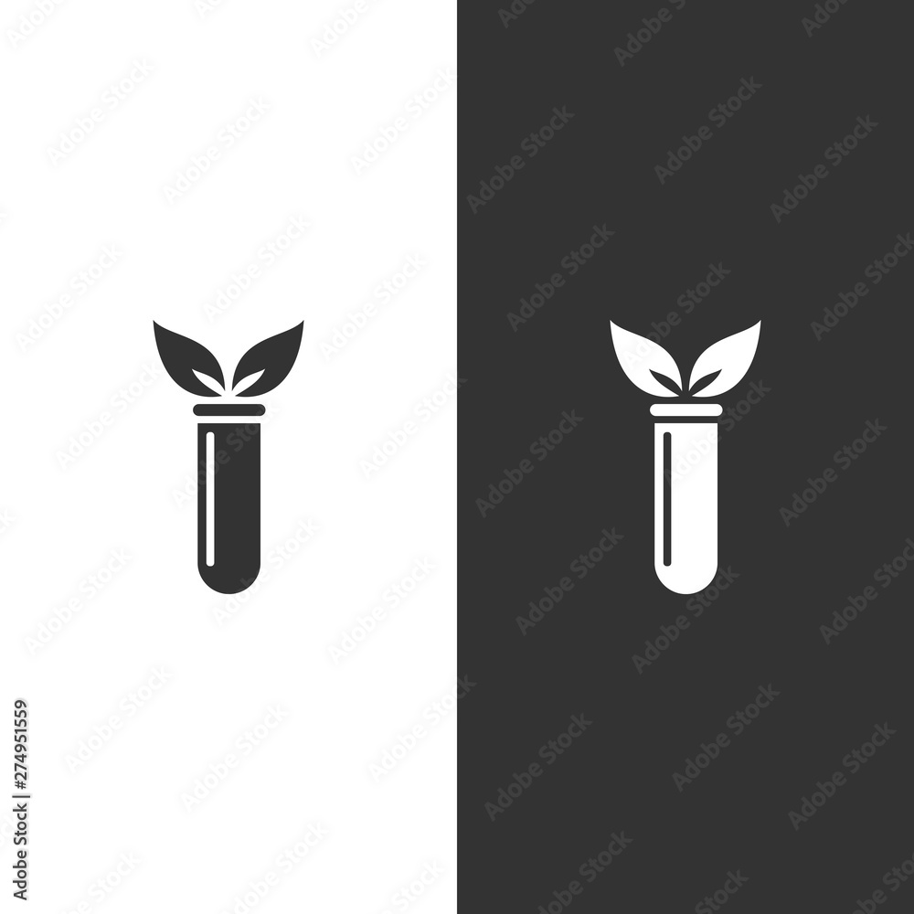 Lab plant icon on black and white background Stock Vector | Adobe Stock