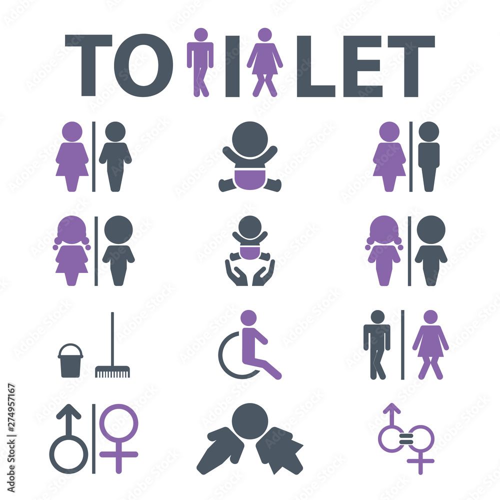 Vetor de WC icon. Toilet sign. Vector Illustration icons for print and ...