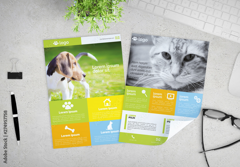 Veterinary Services Flyer Stock Template | Adobe Stock
