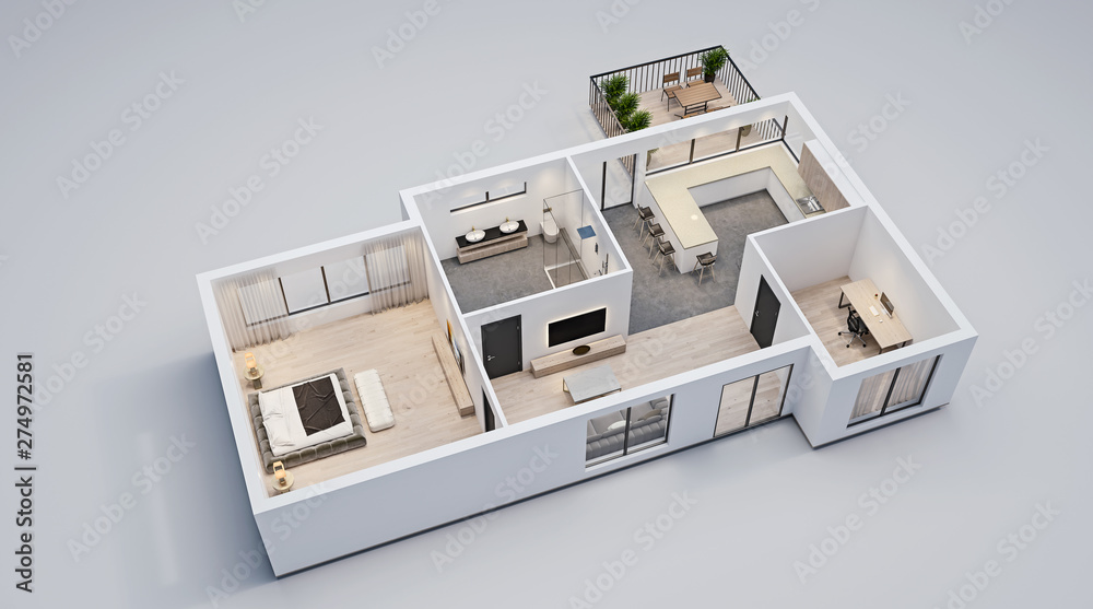 House Design With Floor Plan And Perspective | Viewfloor.co