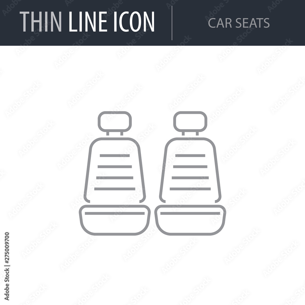 Symbol of Car Seats. Thin line Icon of Car elements. Stroke Pictogram ...