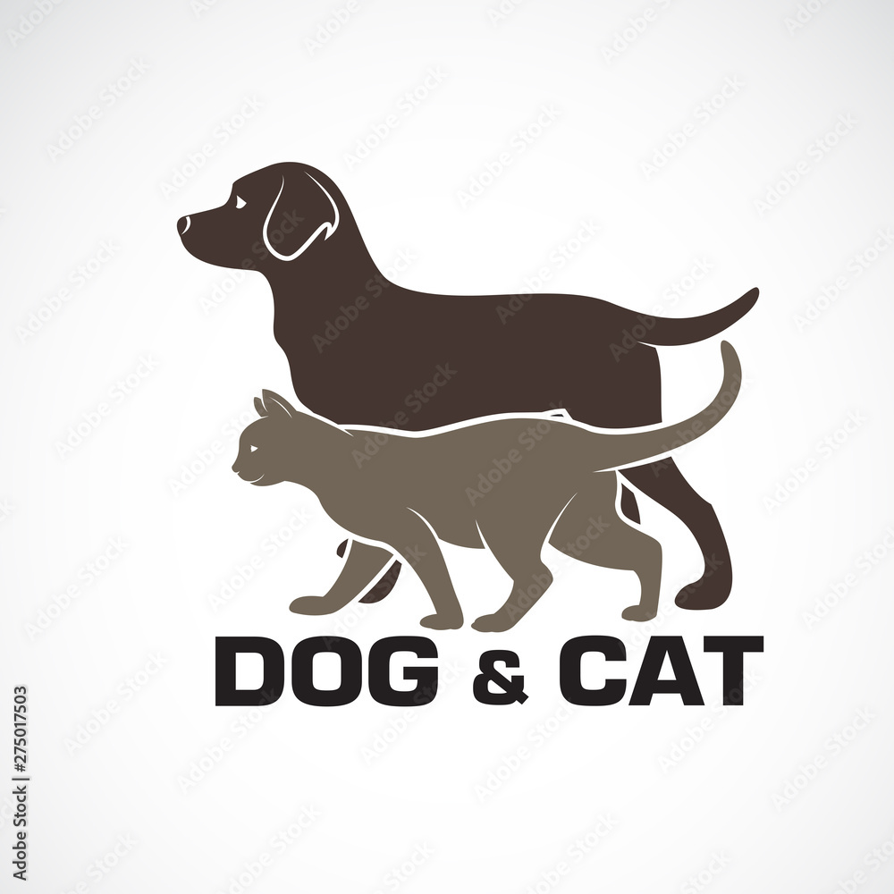Vector of a dog and cat design on white background. Animal. Pet logo or ...