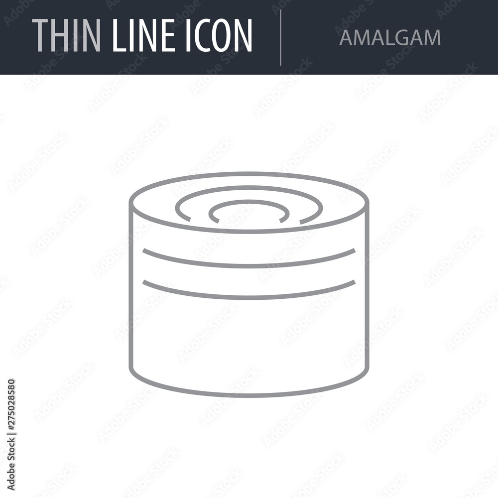 Symbol of Amalgam. Thin line Icon of Dentist Tools. Stroke Pictogram ...