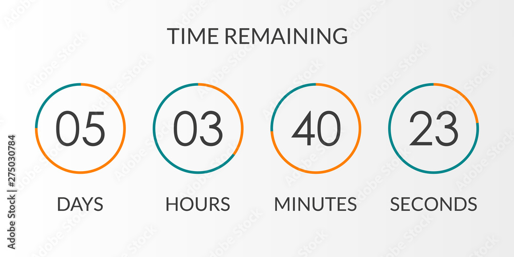 Countdown timer. Time counter with digital scoreboard. Time remaining ...