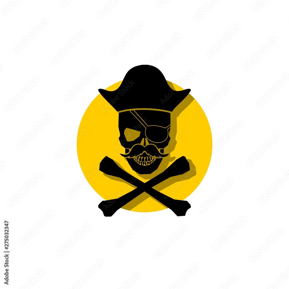 Skull and Crossbones Pirate logo icon sign Stock Illustration | Adobe Stock