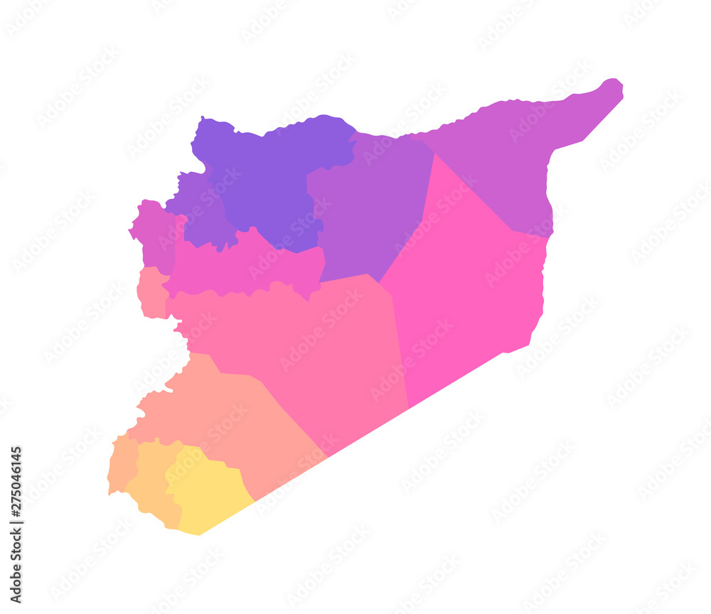 Vector isolated illustration of simplified administrative map of Syria ...
