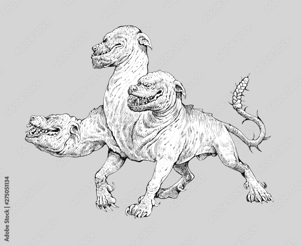 Greek Mythology Cerberus Drawing Greek Mythology Cerberus Drawing