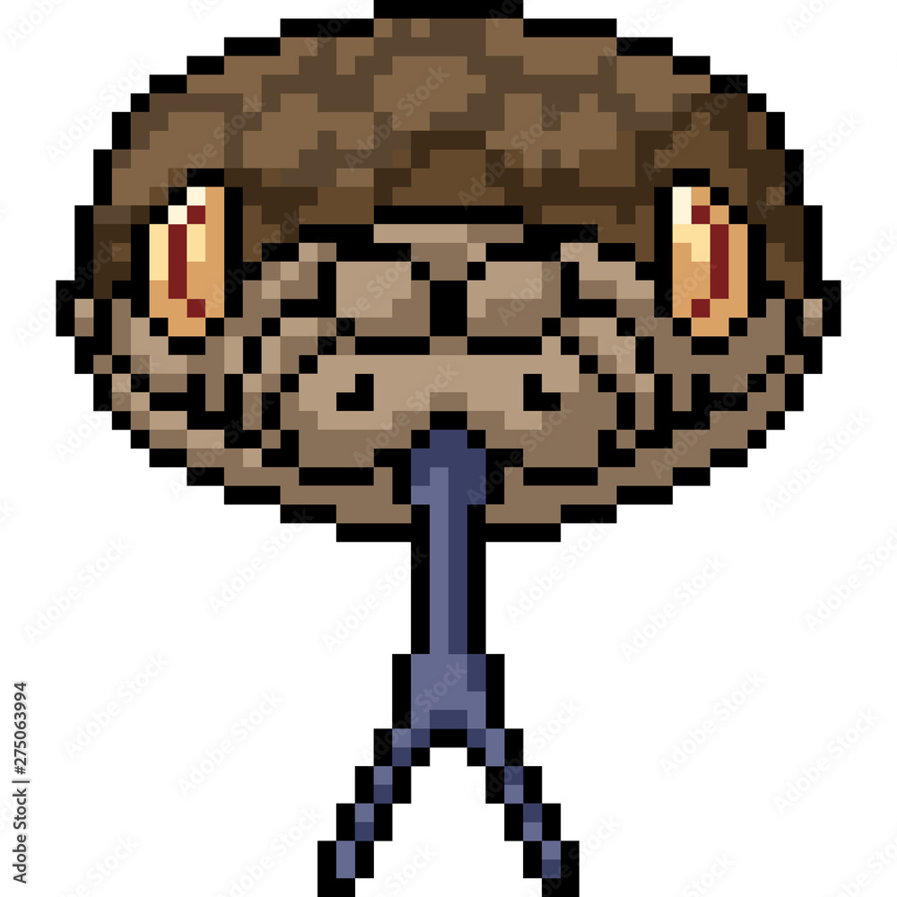 vector pixel art snake head Stock Vector | Adobe Stock