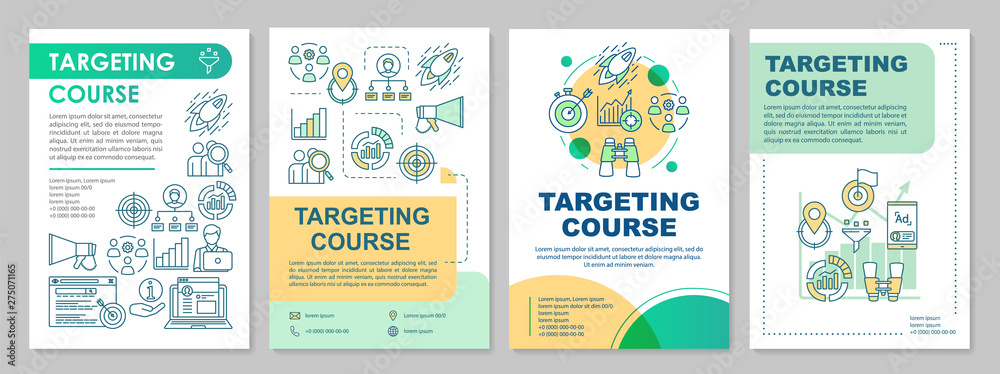 Targeting course brochure template layout. Flyer, booklet, leaflet ...