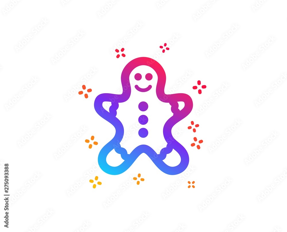 Gingerbread man icon. Ginger cookie sign. Sweet holiday food symbol ...
