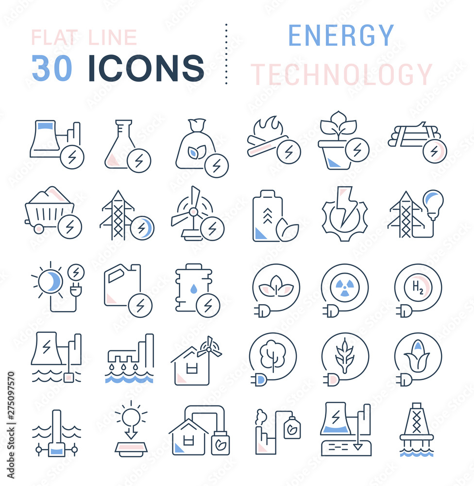 Set Vector Line Icons of Energy Technology Stock Vector | Adobe Stock