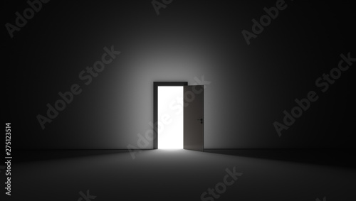 Open Door With Light Streaming Through