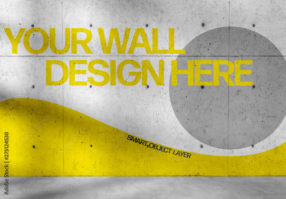 Concrete Wall Mockup Stock Template | Adobe Stock