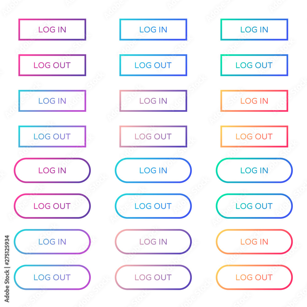 log in log out web buttons set. outline ui web buttons in flat style ... log in log out web buttons set. outline ui web buttons in flat style ...