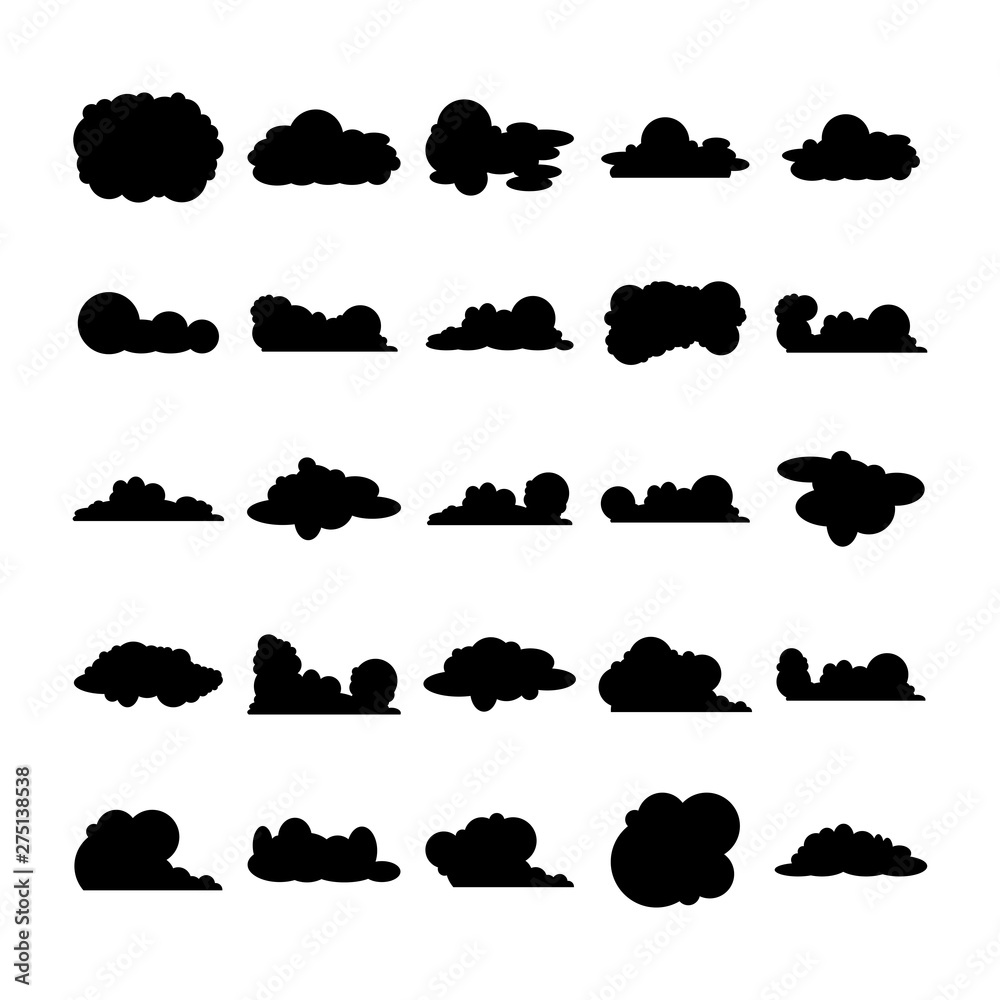 cloud bubble icons vector set Stock Vector | Adobe Stock