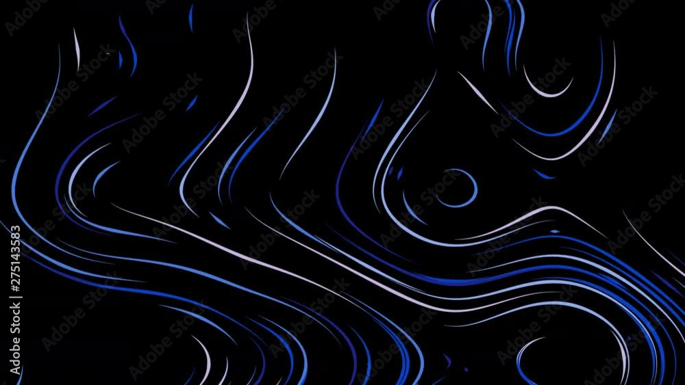 Background of slowly moving rounded colored lines. Seamless looping ...