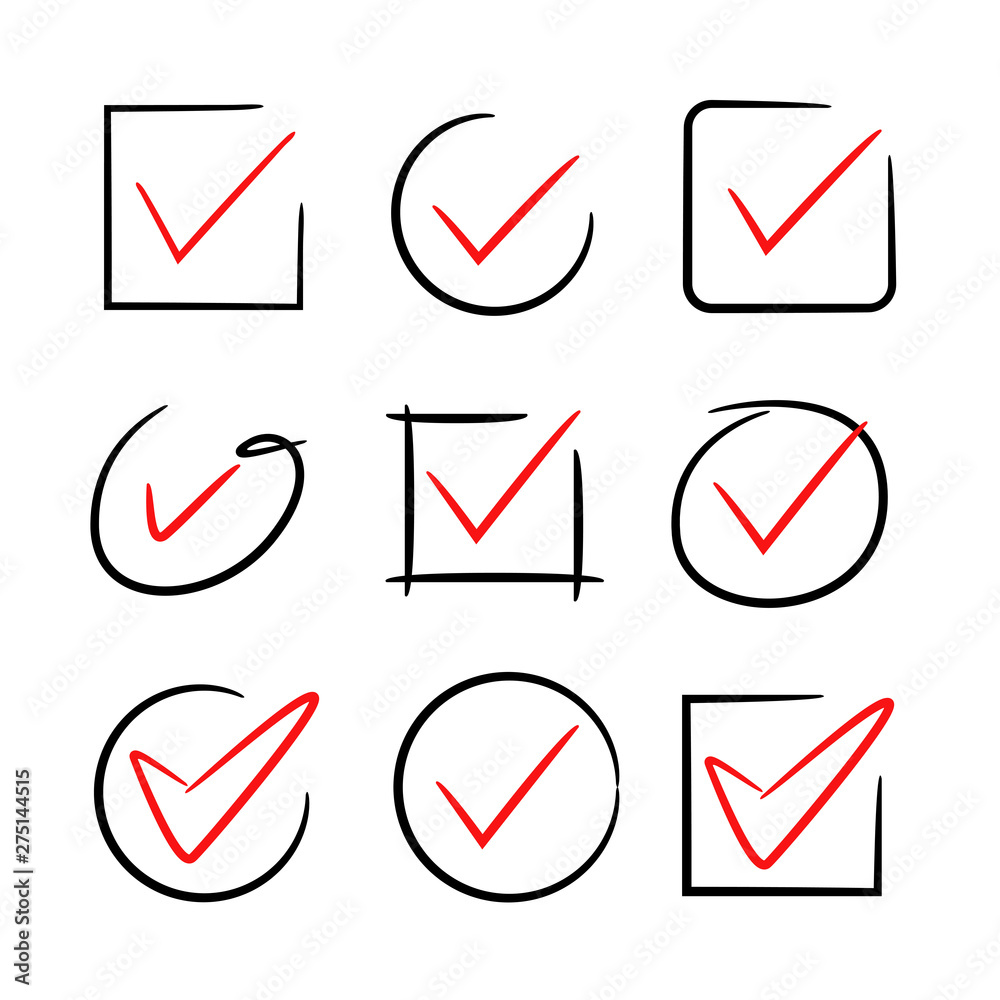 check mark set Stock Vector | Adobe Stock
