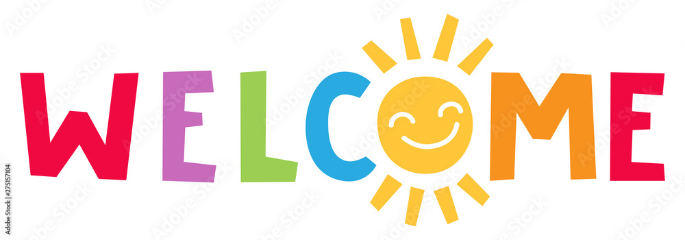 WELCOME colorful lettering Stock Vector | Adobe Stock