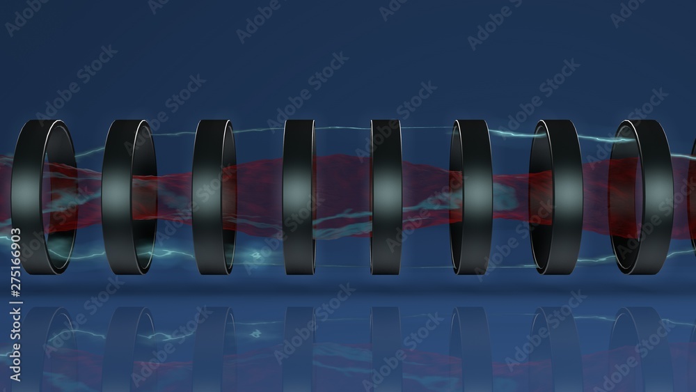 Ilustrace „3D rendering of plasma generator. Tokamak thermonuclear ...